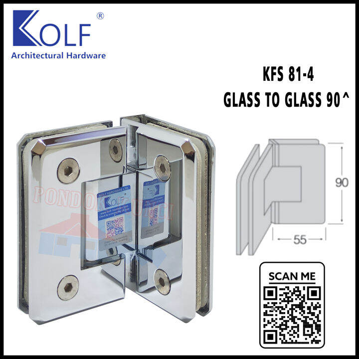 Engsel Shower Kolf KFS81-4 Shower Hinge Glass To Glass 90 Derajat ...