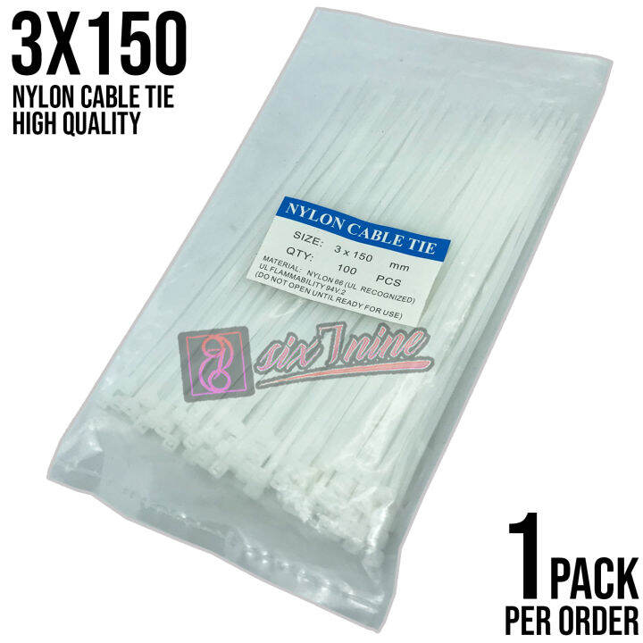 100pcs White Nylon Cable Tie 3X150MM Heavy Duty | Lazada PH