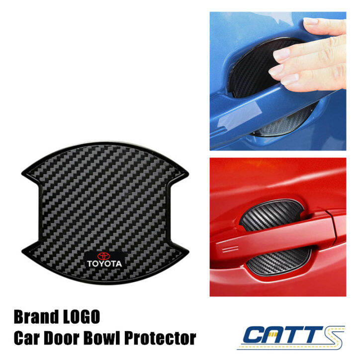 LAIFU 4 pieces Carbon Fiber Texture TPU Car Door Bowl Sticker Car Door ...