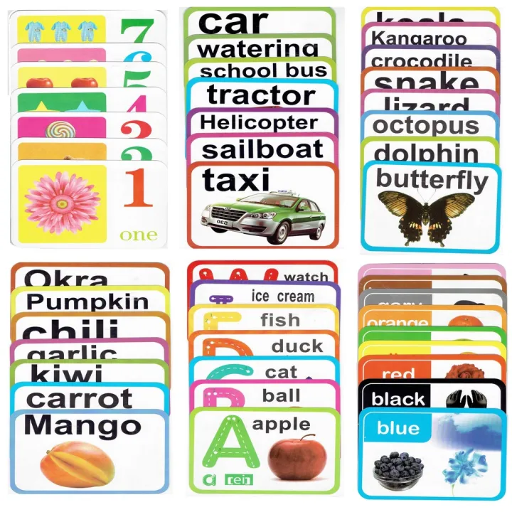 ♝COD Kids Educational Flashcards 28pcs ABC number fruit transportation ...