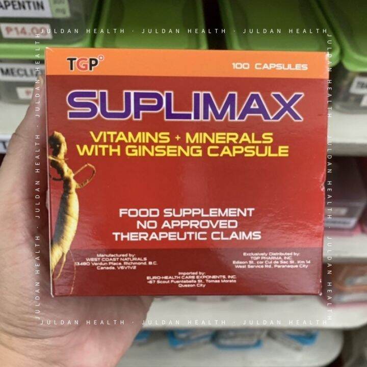 (Pharmaton / Ultima Generic) Suplimax Multivitamins Minerals Ginseng Softgel Capsules | Lazada PH