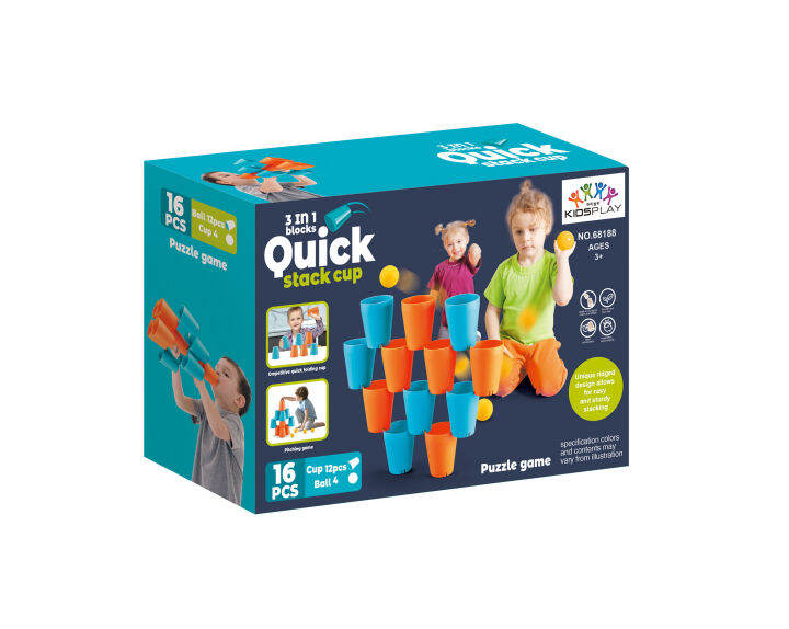 Kidsplay 3 in 1 Blocks Quick Stack Cup (68188) | Lazada PH