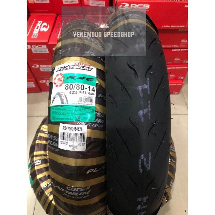 Ban Corsa Platinum R46 Ukuran 80/80-14 (Softcompound) (Tubeless ...