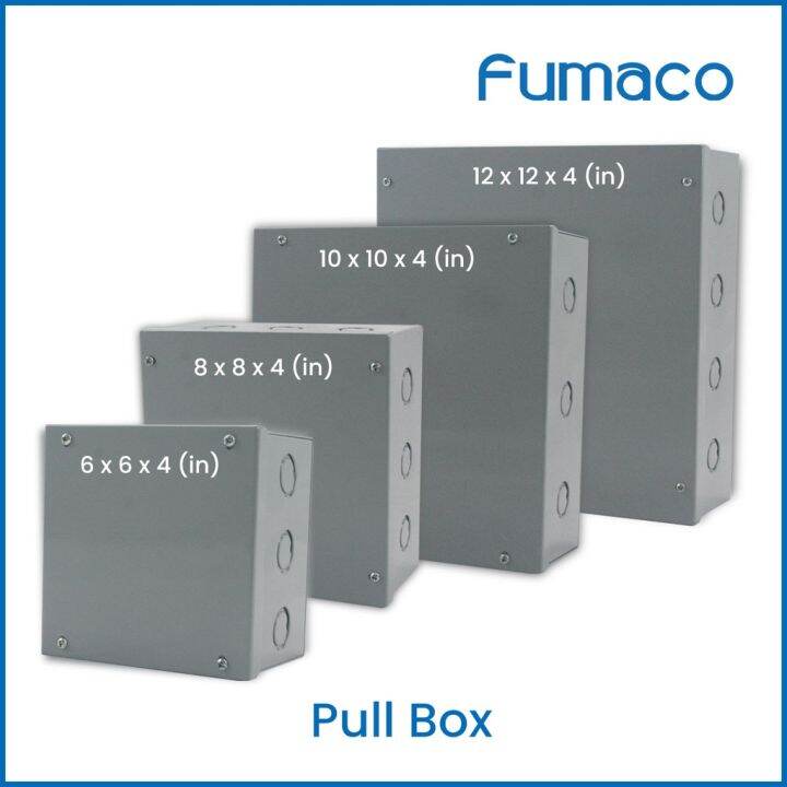 【Home&Living】 Fumaco Pull Box w/ Cover, Gauge 16, 1/2 3/4 Concentric Knockout 6, 8, 10, 12 inch ...