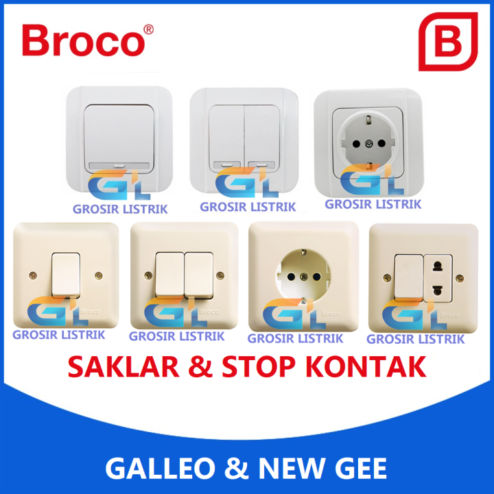 BROCO Sakelar Engkel Seri dan Stop Kontak New Gee Galleo Tanam Inbow IB ...