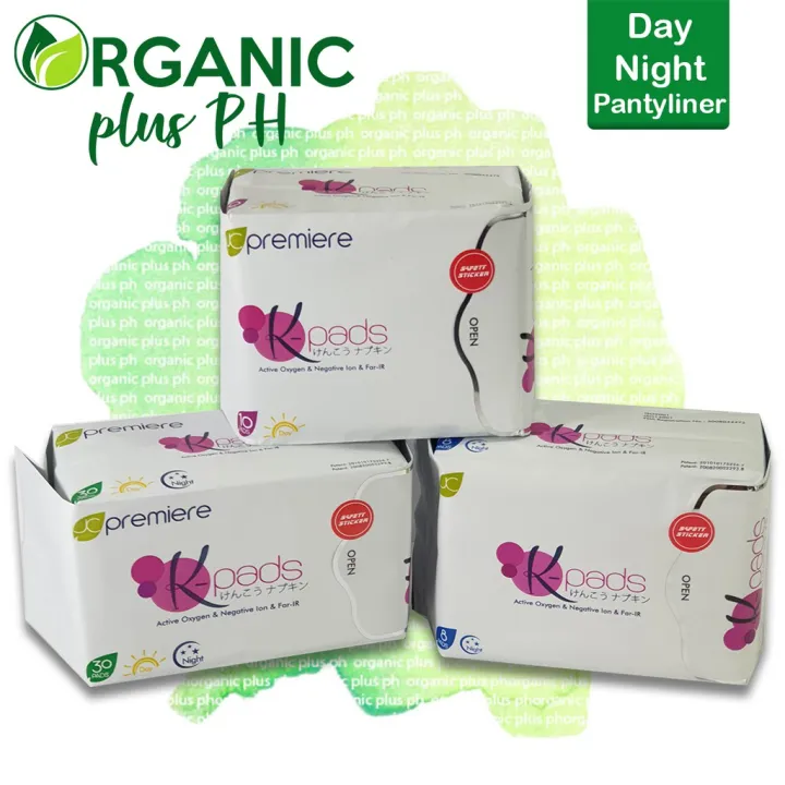 K Pads Sanitary Napkin Panty Liner Day Night KPads JC premiere negative ion Active Oxygen Far IR ...