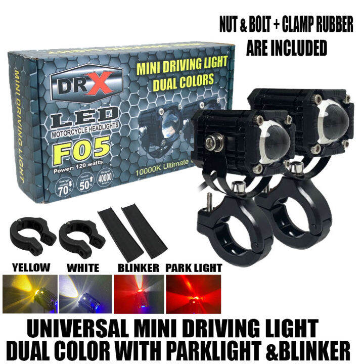 FO5 UNIVERSAL MINI DRIVING LIGHT DUAL COLOR WITH PARK LIGHT AND BLINKER ...