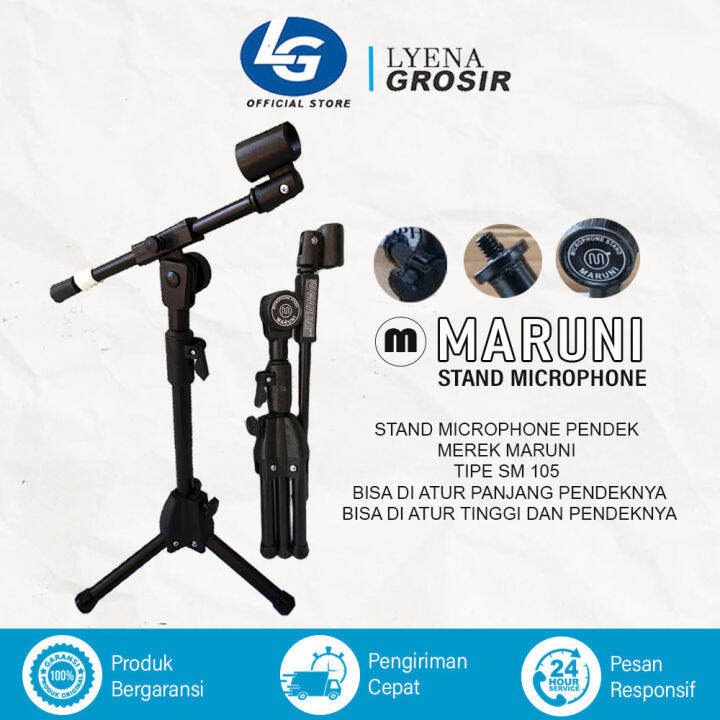Maruni SM105 Stand Mic Pendek Plus Holder Capit Mic | Lazada Indonesia
