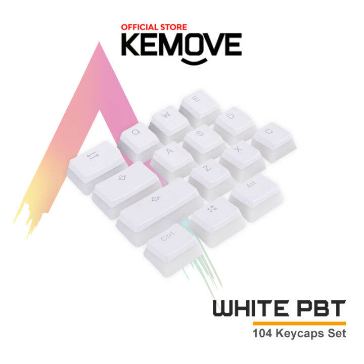 Kemove White PBT Double Shot Pudding Keycaps Set (104 Keys, ANSI Layout ... Kemove White PBT Double Shot Pudding Keycaps Set (104 Keys, ANSI Layout ...