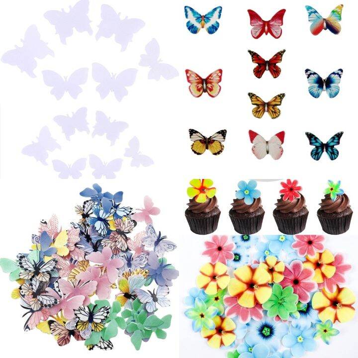 【hot】 72-50pcs/bag Edible Wafer Rice Paper Toppers Decoration Birthday ...