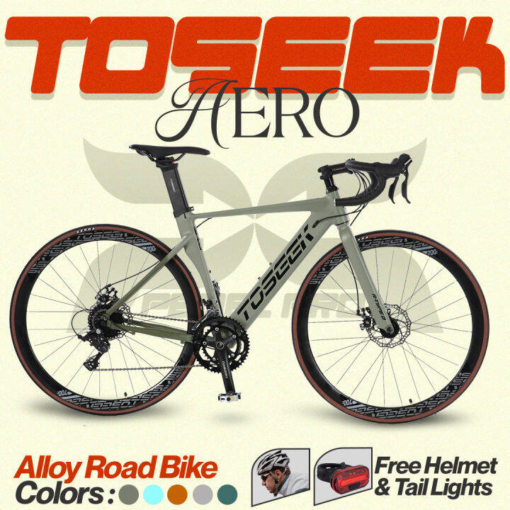 Toseek Aero Alloy Road Bike Outdoor Cycling Street Aluminum Roadbike ...