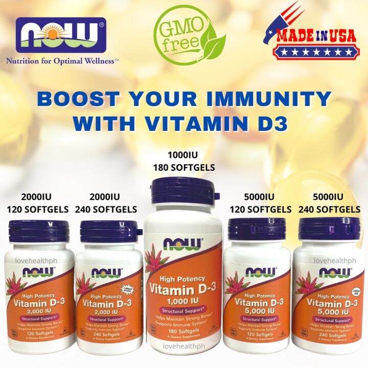 High Potency Now Vitamin D3 1000 iu 2000 iu 5000 iu 30-240 Softgels d3 vit food supplement ...