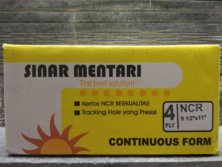 Continuous Form Sinar Mentari K4 Ukuran 9,5 x 11 Rangkap 4 | Lazada Indonesia