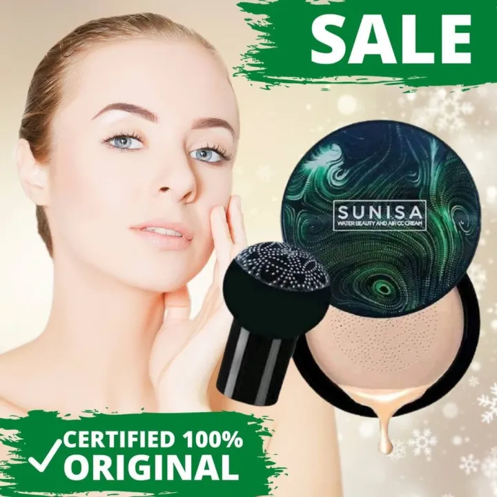 Original Sunisa Foundation w/ Mushroom Head Air Cushion CC Cream -Waterproof Oil Control ...