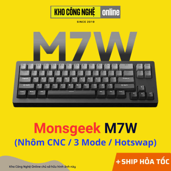 Bàn Phím Cơ MONSGEEK M7W RGB Mạch Xuôi kết nối 3 chế độ (Nhôm CNC, Gasket Mount) | Lazada.vn