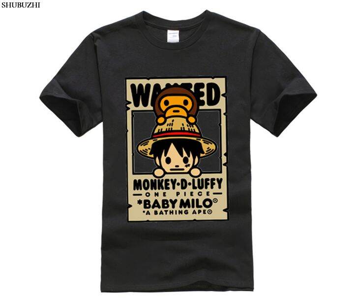 PROMO A BABY Milo x One Piece x Mini Chooper T shirt men black cotton ...