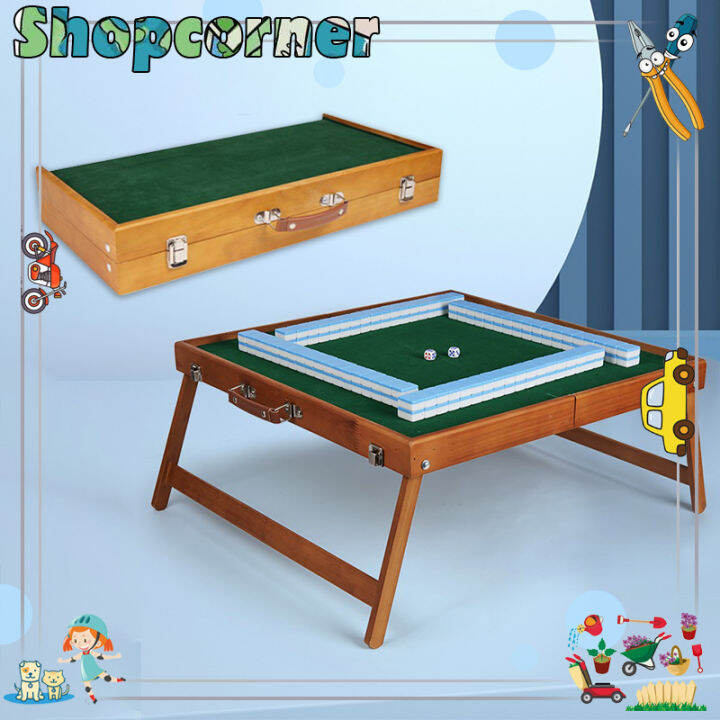 Portable Mahjong Set Dengan Meja Mahjong Mainan Board Game | Lazada ...