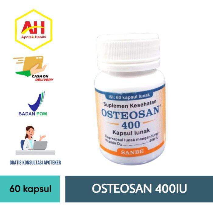 OSTEOSAN OSTEO SAN 400 IU DAN 1000 IU BOTOL 60 KAPSUL CAPSUL VITAMIN ...