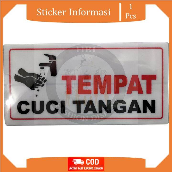 Sign Board Stiker Papan Nama Informasi Tempat Cuci Tangan | Lazada ...
