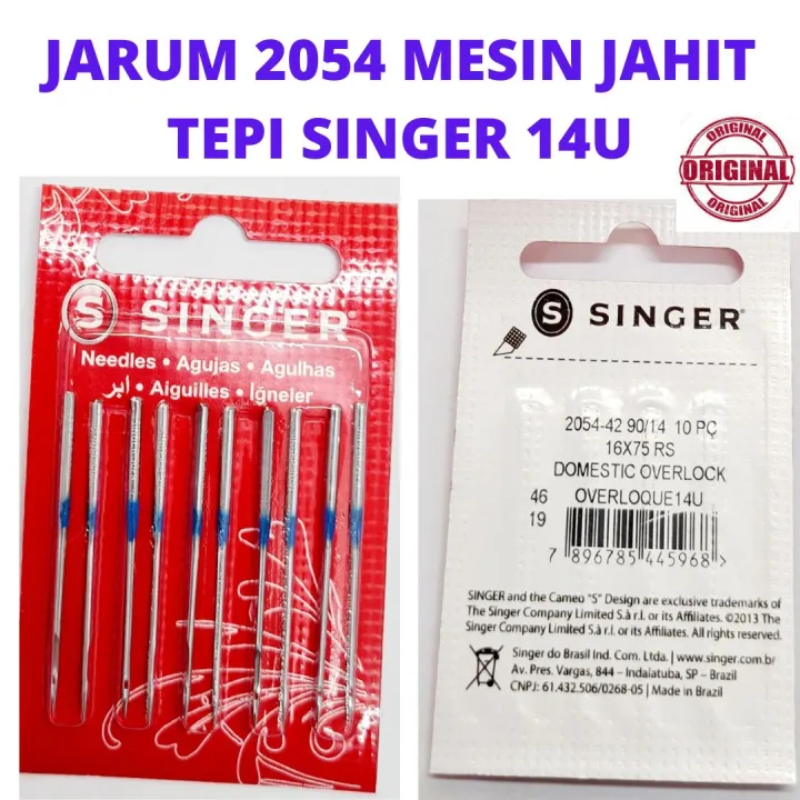 (ORIGINAL) Jarum 2054 Saiz 14 Mesin Portable Singer 14U / JARUM SINGER 14U / Domestic Overlock ...