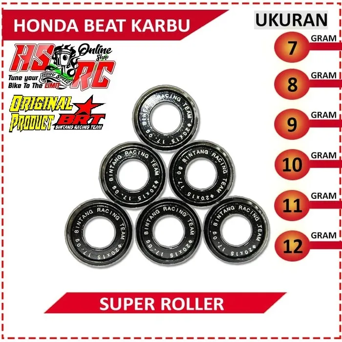 Roller Racing BRT Honda Beat Lama Karburator Ukuran 7 8 9 10 11 12 Gram ...