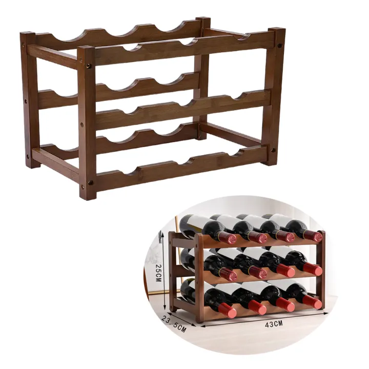 Miracle Shining Rak Botol Anggur Mewah, Dudukan Kayu Tempat Penyimpanan ...