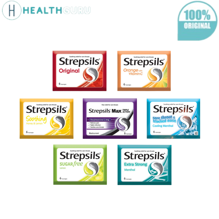 HealthGuru Strepsils Sore Throat Relief Lozenges 6s Antiseptic Lozenges ...