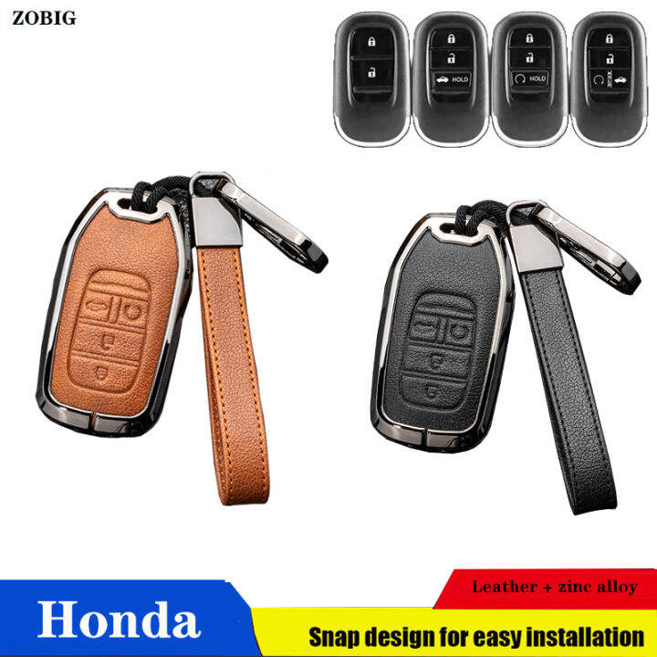ZOBIG For 2022 Honda Civic Accord Key Fob Cover with Keychain Leather ...