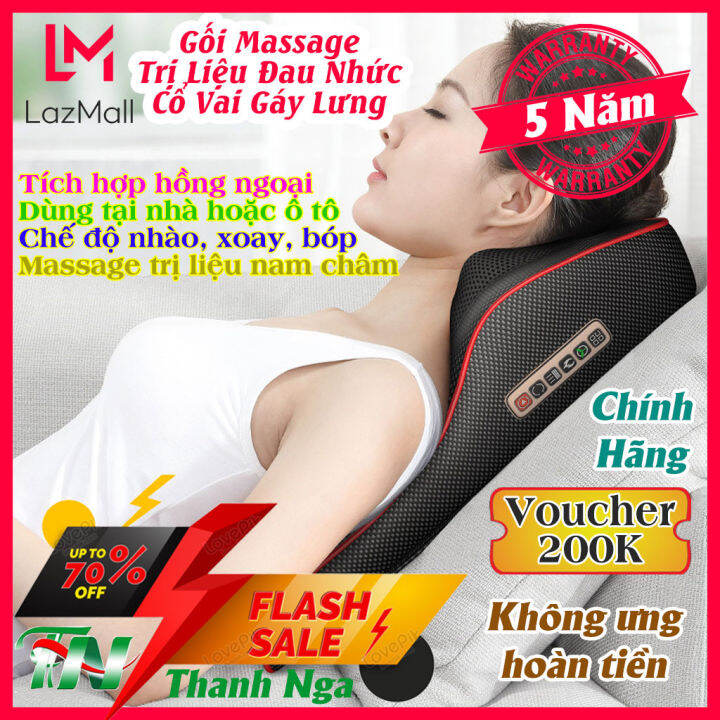Máy mát xa cổ vai gáy lưng và cột sống, gối massage cổ vai gáy lưng cao ...