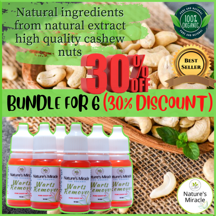 Pure Organic Kasoy Oil Warts Remover Bundle Of 6 Save 20% Bundle Very ...