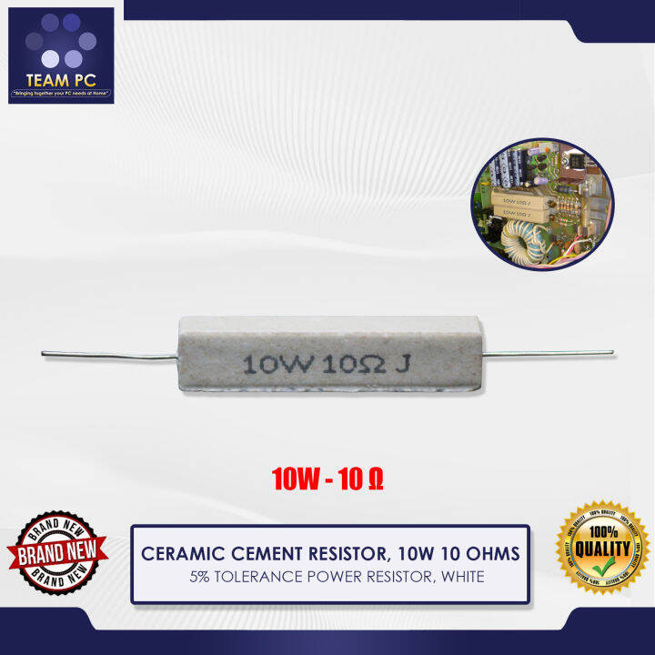 CERAMIC CEMENT RESISTOR, 10W 10 OHMS, 5% TOLERANCE POWER RESISTOR ...