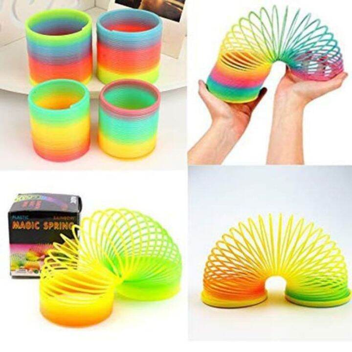 Mainan Slinky Rainbow Per Magic Spring Yoyo Anti Stress Cincin Warna ...