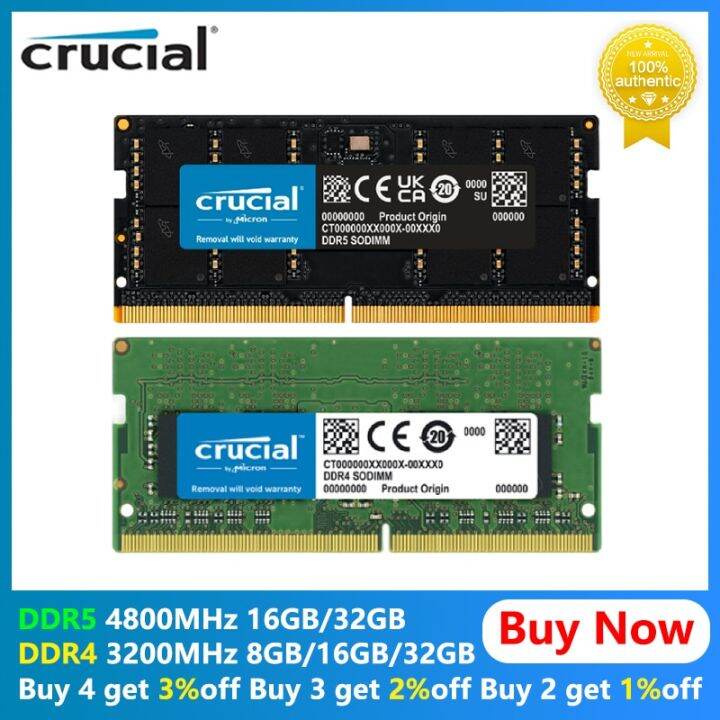 1 100% Original Crucial RAM Laptop Memory DDR5 8GB 16GB 32GB 4800Mhz ...