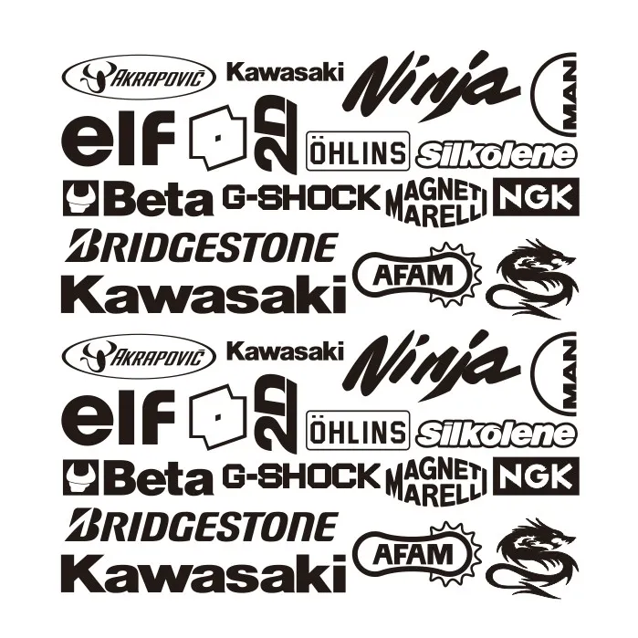 Kawasaki Kawasaki Z250 Ninja ZX10R/6R Universal Body Sticker Reflective ...