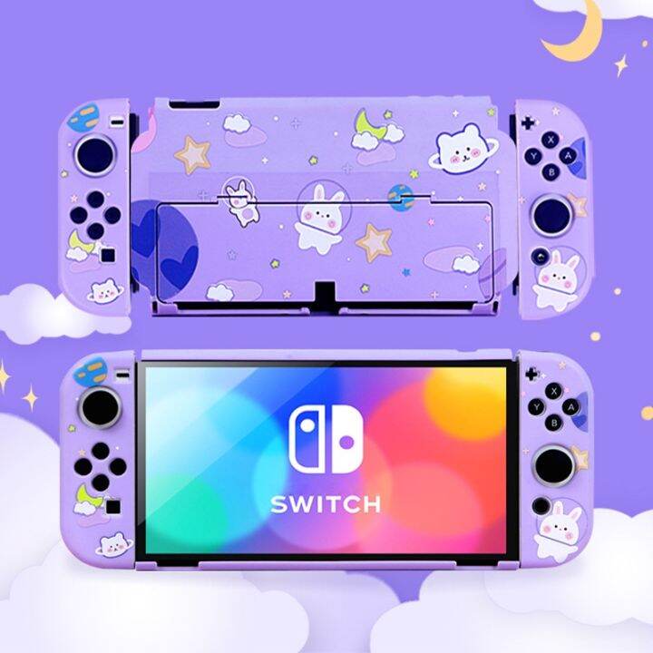 เคส TPU นุ่มลายการ์ตูนหมีกระต่ายสวิตช์ OLED สำหรับ Nintendo Switch OLED NS Joy-Con เคสตัวควบคุม ...