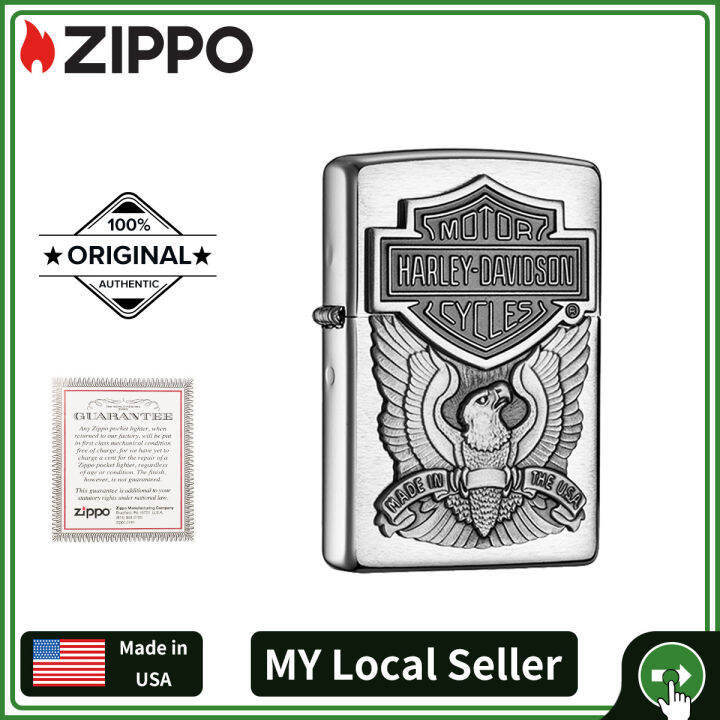 Zippo Harley-Davidson Eagle Wings Design Chrome Windproof Pocket Lighter | Zippo 200HD.H284 | Lazada
