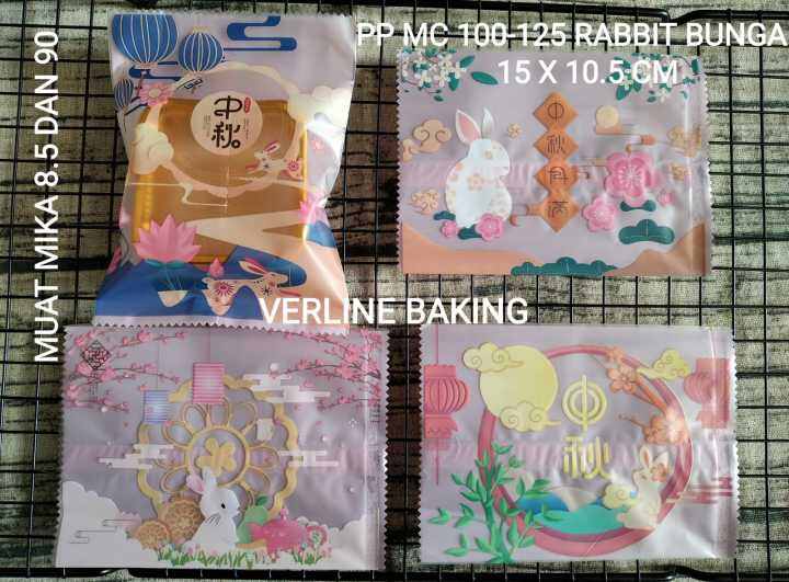 25 PCS PLASTIK KEMASAN MOONCAKE PLASTIK KUE BULAN 100-125 GRAM RABBIT ...