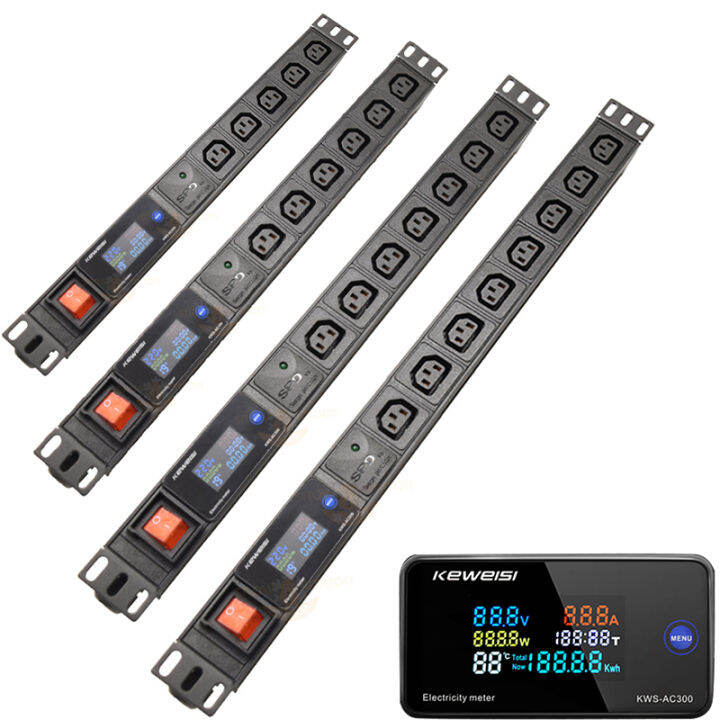 Smart Power Strip Surge Protection Digital Electricity Meter 2-12Ways ...