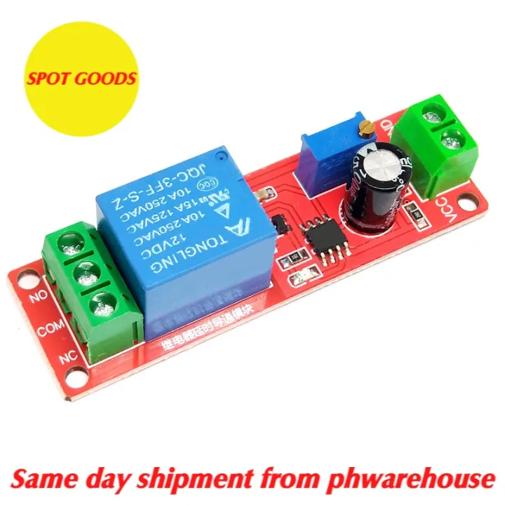 DC 12V Timer Delay Relay Shield Module NE555 Timer Switch Adjustable Controller 0 to 10 Second ...