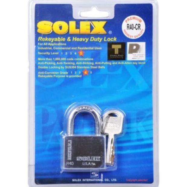 [100% ORIGINAL] SOLEX HEAVY DUTY ANTI-CUT CHROME RE-KEY ABLE PADLOCK ...