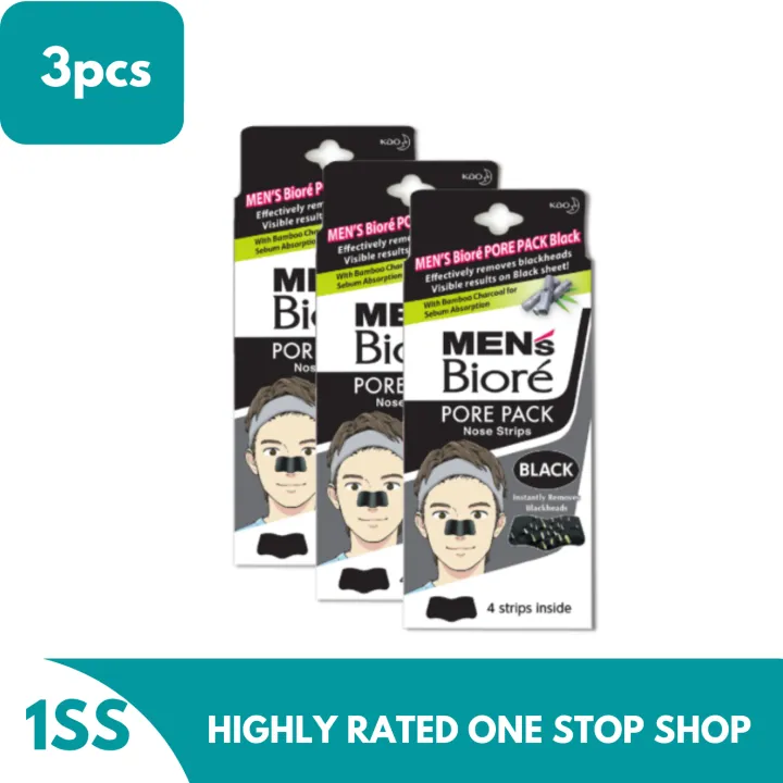 Biore Men's Black Nose Strip Pore Pack 3 x 4s | Lazada PH