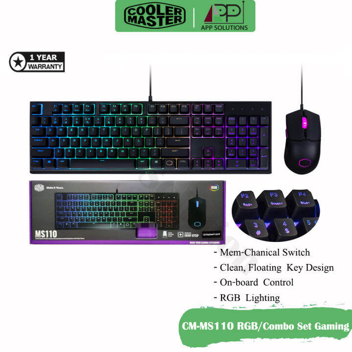 Cooler Master(ชุดคียบอร์ดเม้าท์)Set Combo Keyboard&Mouse รุ่นMS110 RGB ...