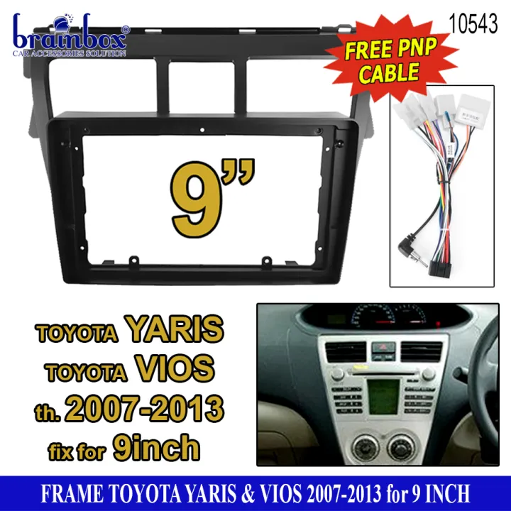 Frame Head Unit Toyota Yaris Vios 2007-2013 9 Inch Bingkai Panel TV Mobil PNP Car Monitor Radio ...