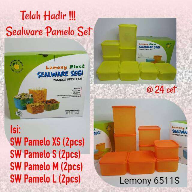 TOPLES LEMONY SET 8/4/ kwaitas tebel Tupperware/WADAH MAKANAN/TEMPAT ...