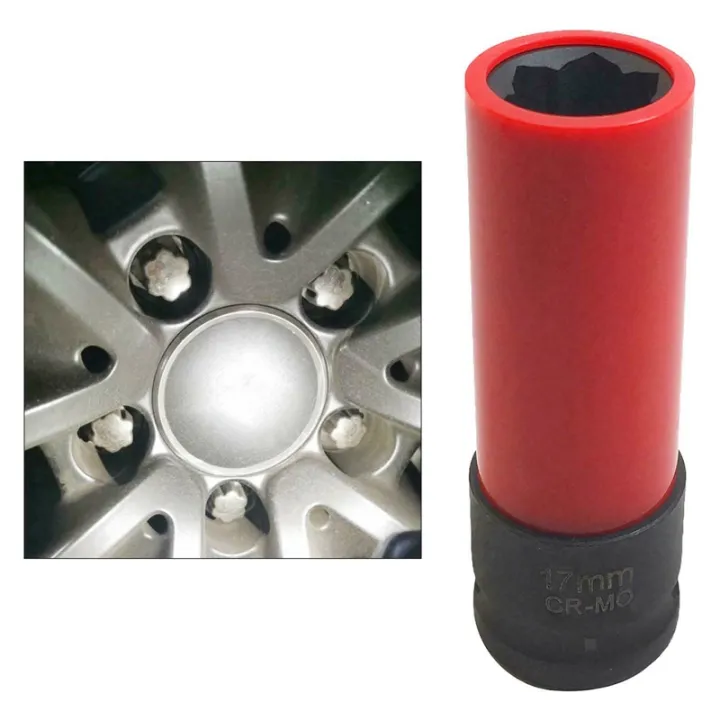 17mm Car Tire Anti-Theft Screw Sleeve Universal Wheel Lock Nut Removal ...