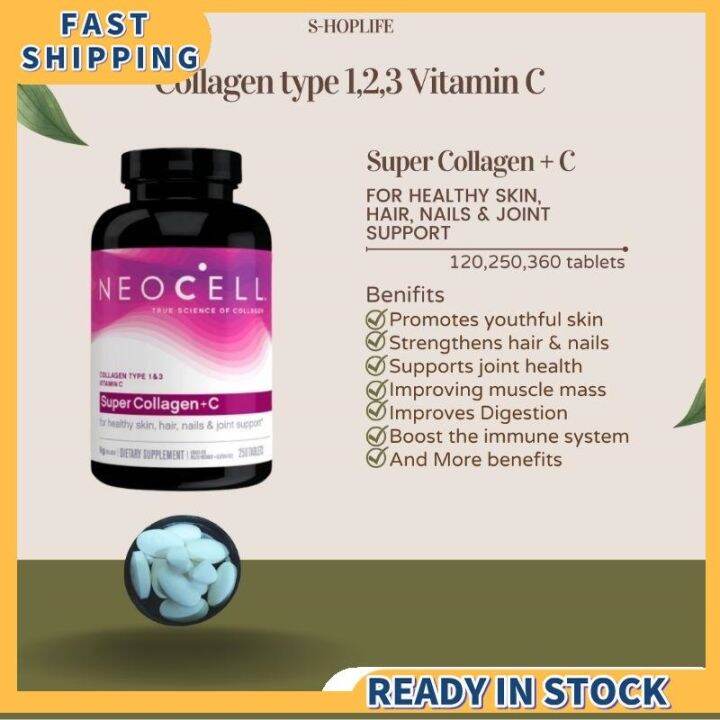 Original Neocell Super Collagen Vitamin C Collagen Type 123 120/250 ...