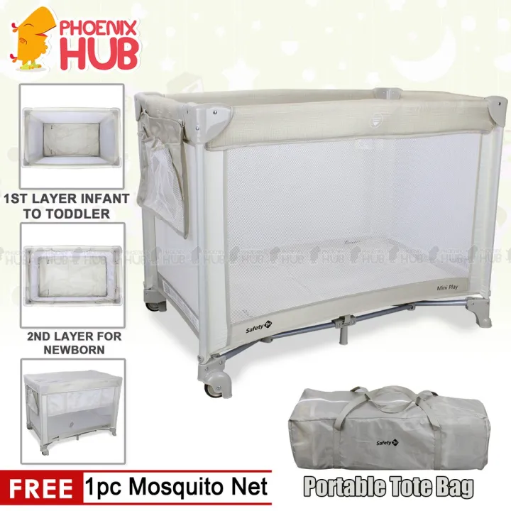 O=-Phoenix Hub C55-B Safe 1st Baby Crib Nursery Playpen Portable and ...
