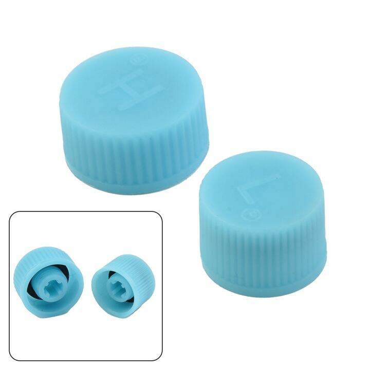 A/C Cap 2ชิ้นฝาปิดอุปกรณ์เสริมระบบ AC สำหรับ R134a R12บริการเปลี่ยน ...