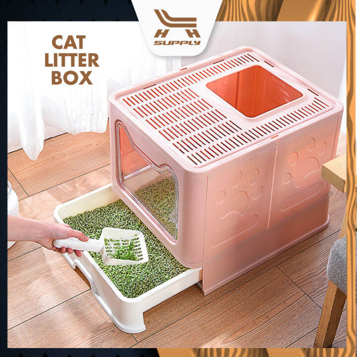LH Foldable Cat Litter Box Portable Litter Box Cat Toilet Tempat Berak ...