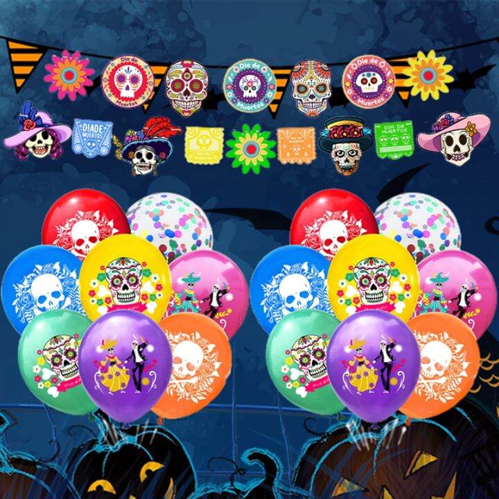 Boyroom 2023 new Day of The Dead Decoration, Day of The Dead Balloons ...